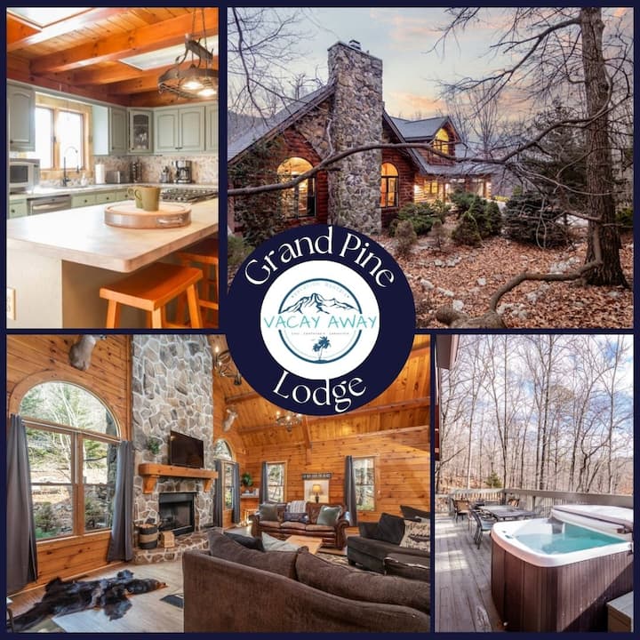 Massive Log Retreat | Pool Table Hot Tub & Games - Massanutten, VA