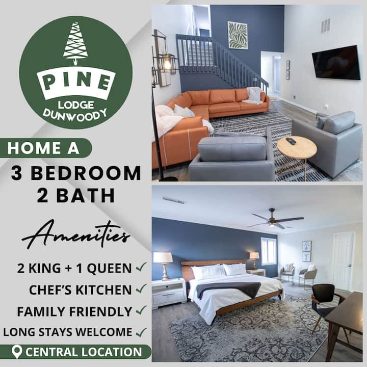 Lux Spacious & Comfy 3bd/2ba | 2 King/1 Queen Bed - Sandy Springs, GA