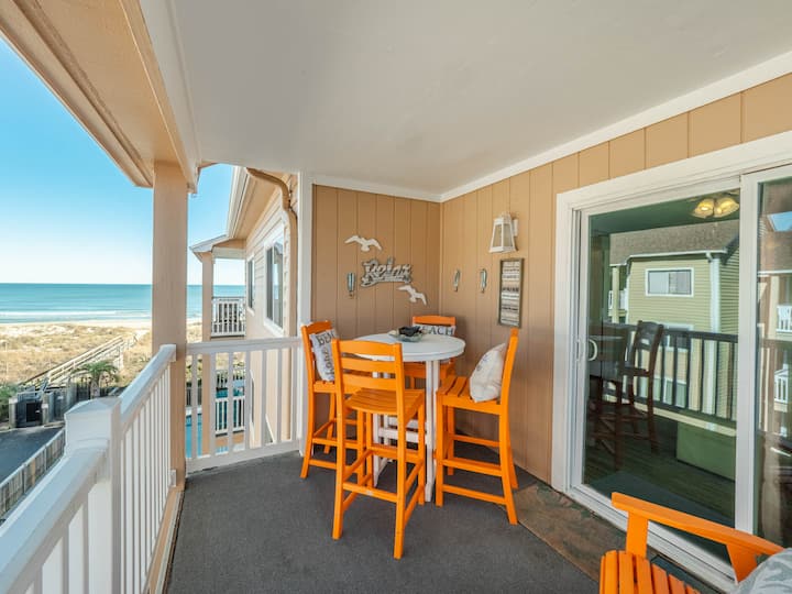 Sand Pebbles B9 | Ocean View + Community Pool! - Carolina Beach, NC