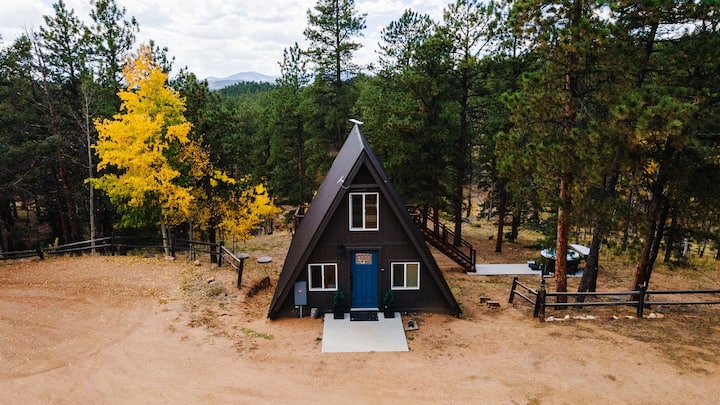 Into The Woods Aframe | Hot Tub | Firepit| 6 Acres - Colorado