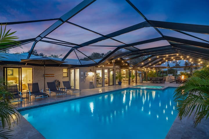 Boho Chic Estate-40ft Pool/spa-coolest House In Na - Naples, FL