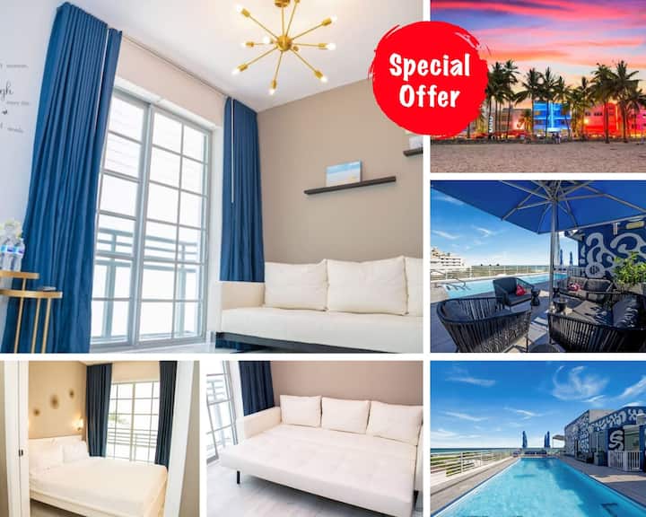 Spacious Studio *Rooftop Pool & Bar W/ Ocean View - Miami Beach, FL