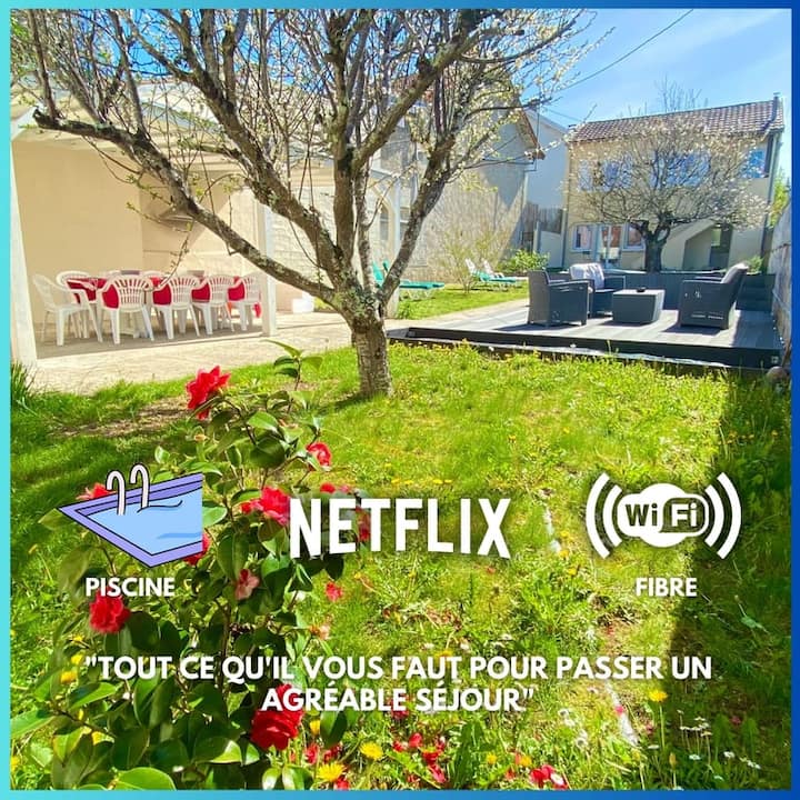 L'escapade : Piscine, Clim, Netflix - Périgueux