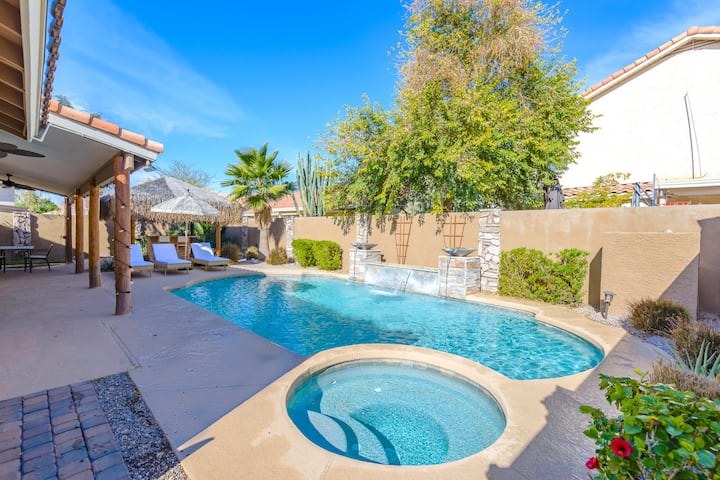Boho 4br Retreat | Heated Pool + Spa + Tiki Bar - Gilbert, AZ