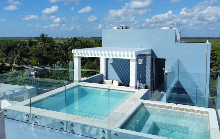 Otomi House Puerto Morelos Downtown W/rooftop Pool - Puerto Morelos