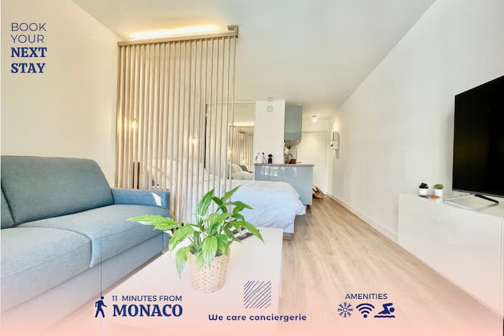 Splendide Studio Avec Piscine Proche Monaco - Beausoleil