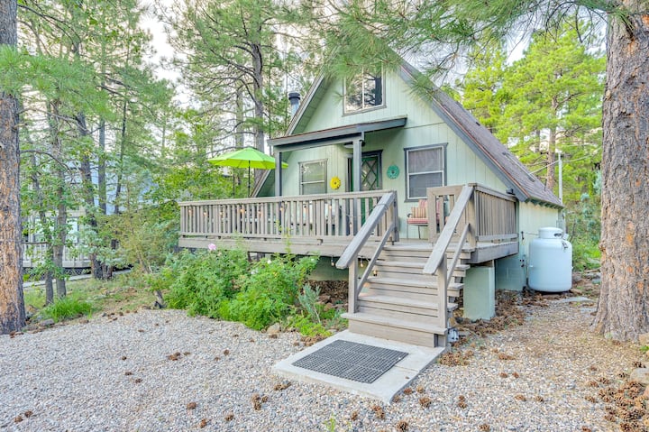Deck & Grill: A-frame Cabin In Munds Park! - Munds Park, AZ