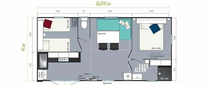 Mobil-home Légénèse 3 Pièces 4/6 Personnes + Tv - Ploemel