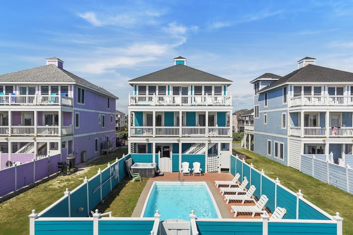 Bottoms Up: Oceanfront, Heated Pool, Hot Tub - Nags Head