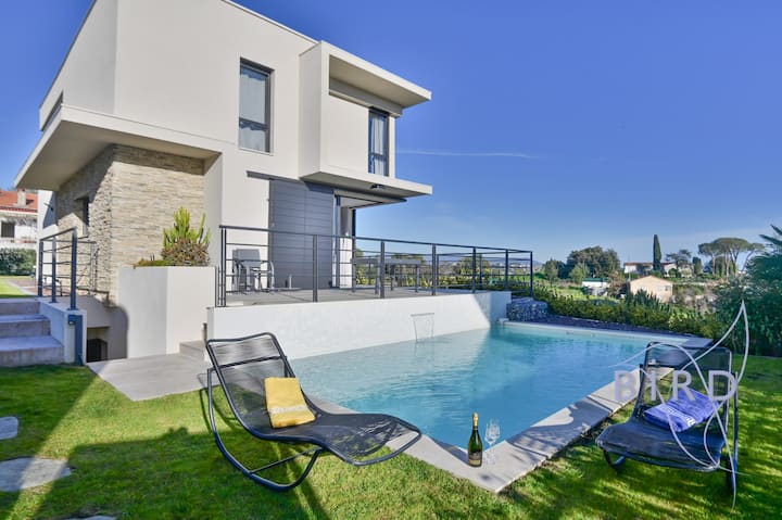 Villa Contemporaine Piscine Vue Mer - Nice