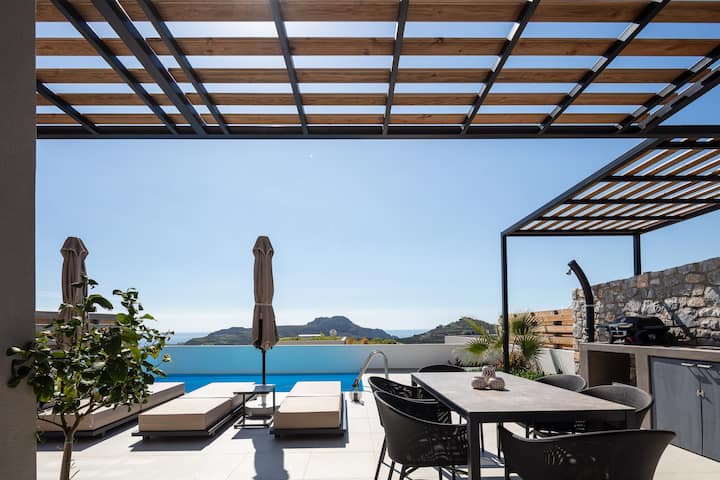 Villa Arkadia With Private Pool And Seaview - Plakias