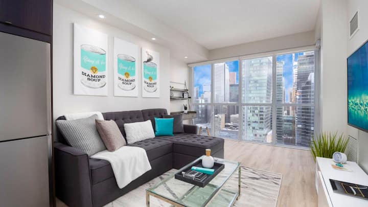 Luxury Cn Tower View King Bed & Balcony Free Park - Toronto