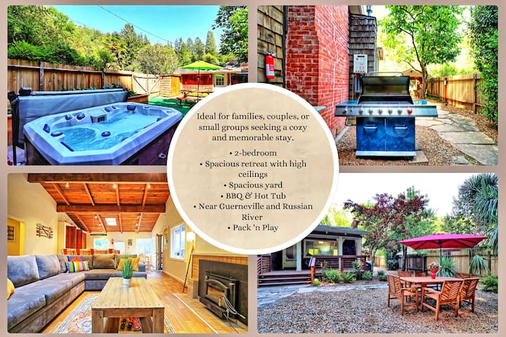 Serene Getaway | Hot Tub, Bbq, Family & Couples - Jenner, CA
