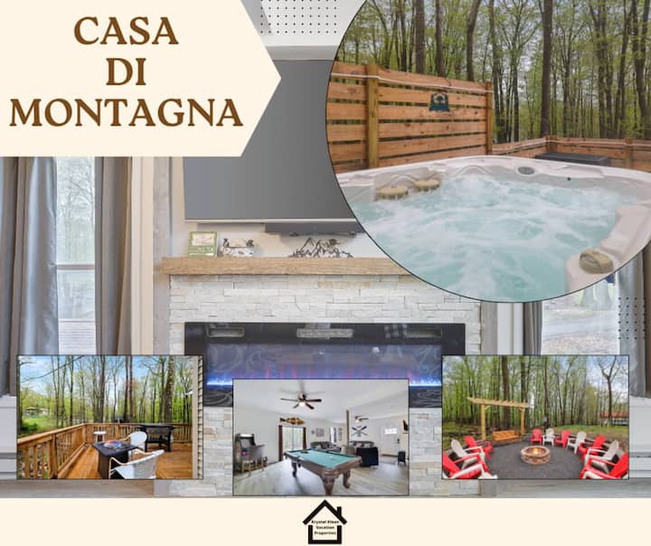 Cozy Group Fun – Hot Tub, Firepit, Sled&ski, Games - アローヘッド・レイク, PA