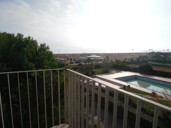 Appartement Chaleureux 1 Chambre Avec Vue Latérale - Bibione
