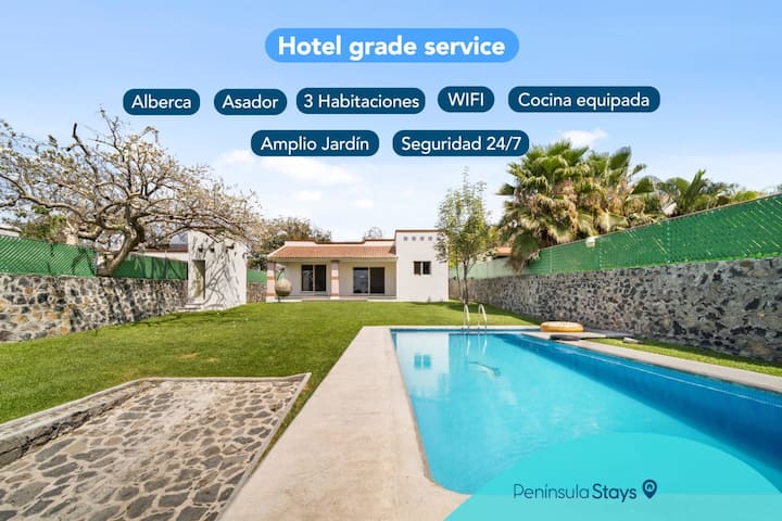 3br Casa Familiar Con Alberca Y Asador En Oaxtepec - Oaxtepec