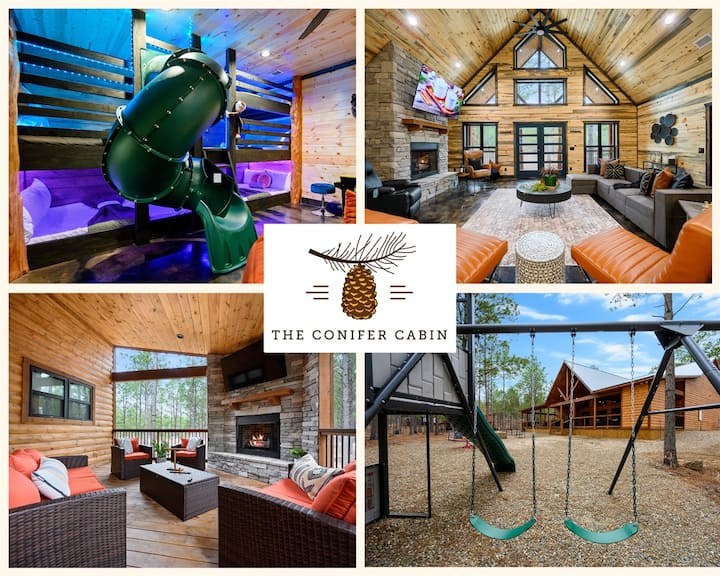 Fun Indoor Slide! Hottub Firepit Bunks Playground - Broken Bow, OK