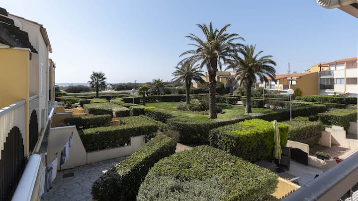 Appt 4 Pers, Vue Jardin, Terrasse, Parking Privé - Vias