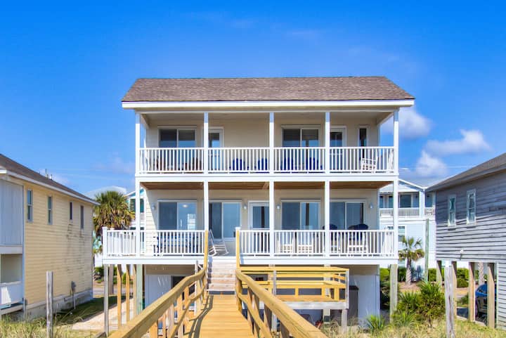 Next Time Down-beachfront Deck-private Boardwalk - Kure Beach, NC