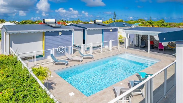 Promo ! Gîtes Arc-en-ciel - Studio Bleu Océan - Anse des Rochers