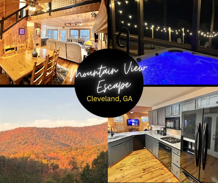 Mtnview*wifi*hottub*firepit*helen 10 Mins*sleeps12 - Cleveland, GA