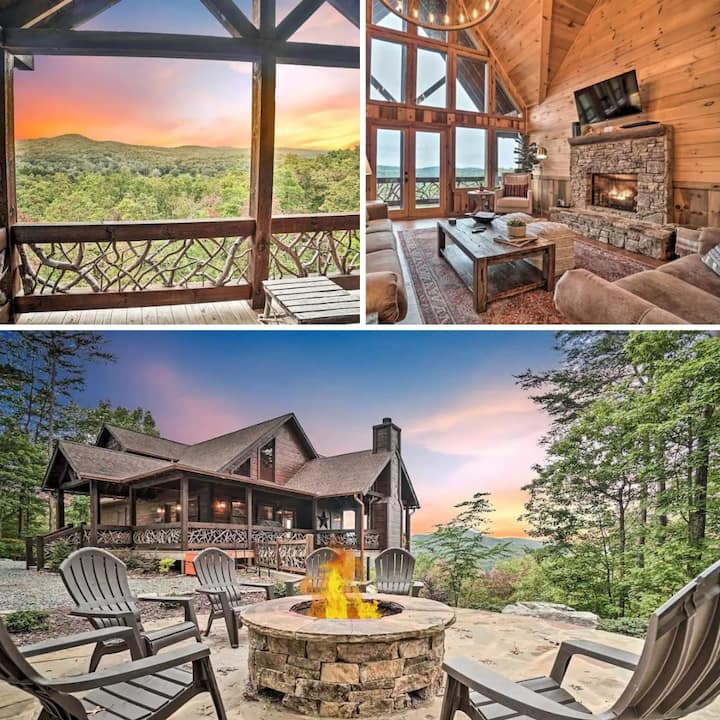 Long-range Views | Game Room | Fire Pit | Pets - Blue Ridge, GA