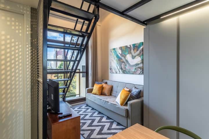 Top Loft | Vaga, A/c, Academia, Coworking & Vista - Curitiba