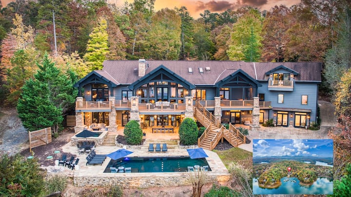Lake Front Luxury Pool Hot Tub Movie Theater Gym - Blue Ridge, GA