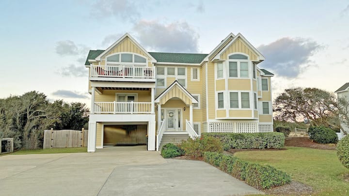 Ss93- Semi-oceanfront Home With 7 Brs And Beautifu - Duck, NC