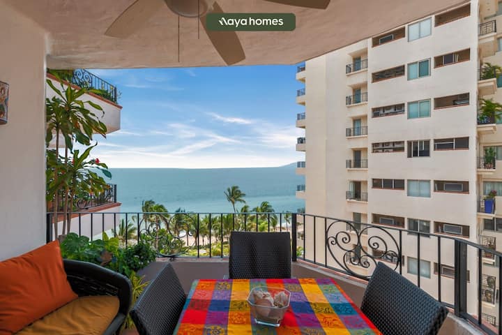 Ocean View 2br Condo-balcony-beach-pool - 802 - Puerto Vallarta