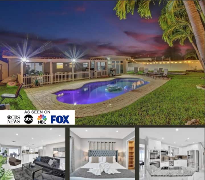 Modern 4br Htd Pool Jacuzzi 1.5 Miles To The Beach - Deerfield Beach, FL