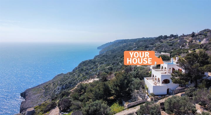 Belle Maison Sur Les Falaises Avec Vue Mer à 180° - Gagliano del Capo