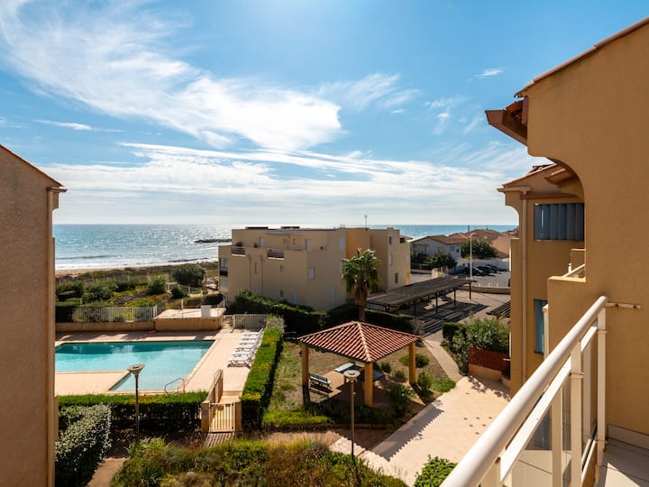 Au Bord De L'eau ! Apt Spacieux + Accès Piscine - Valras-Plage