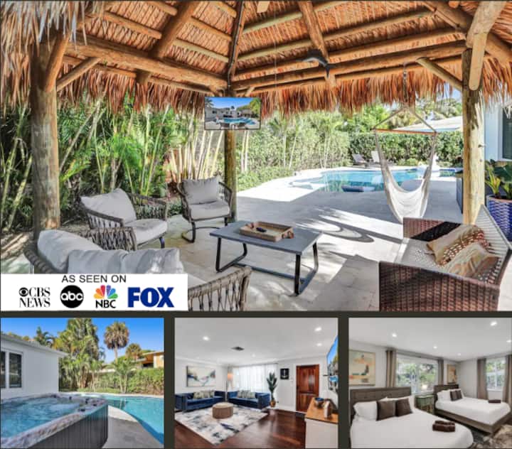 4 Br Beach Home Heated Pool + Tiki Tv Hut - Boca Raton, FL