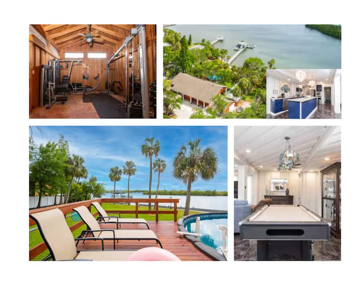 Huge Waterfront Mini-resort W/ Gym, Dock & Pool - Riverview, FL