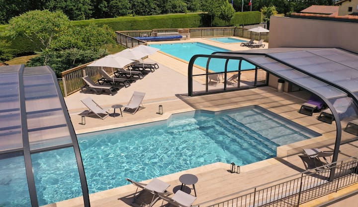 Camping 4* | Piscine Couverte | Mobil-home 6p + Tv - Fleurac