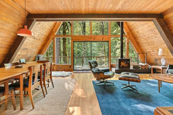 3br A-frame With River Views, Woodstove, & Deck - Government Camp, OR