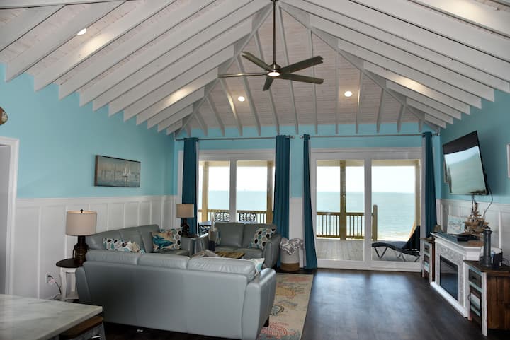 Lighthouse View | Direct Gulf-front Beach House - Dauphin Island, AL