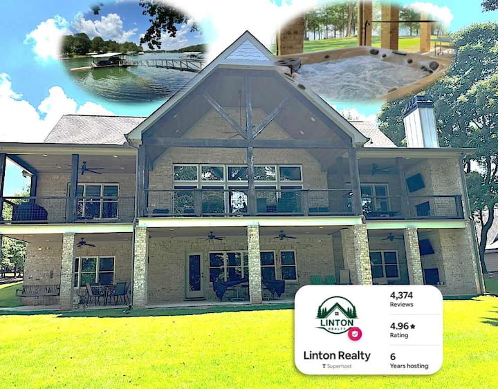 Stunning Lake House W/ Hot Tub & Dock - Lavonia, GA