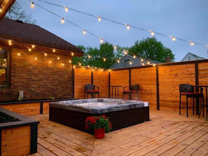Hot Tub | Decked Out Oasis | Nespresso Coffee Bar - South Bend, IN