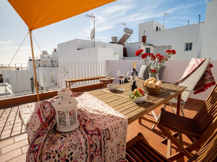 Maison De Ville Rénovée, Terrasse Vue Mer - Conil de la Frontera