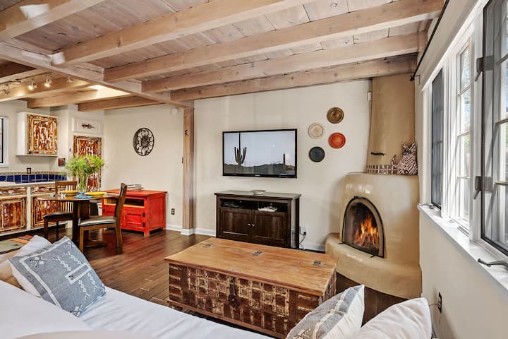 Kiva Fireplace, Walk Everywhere - Santa Fe