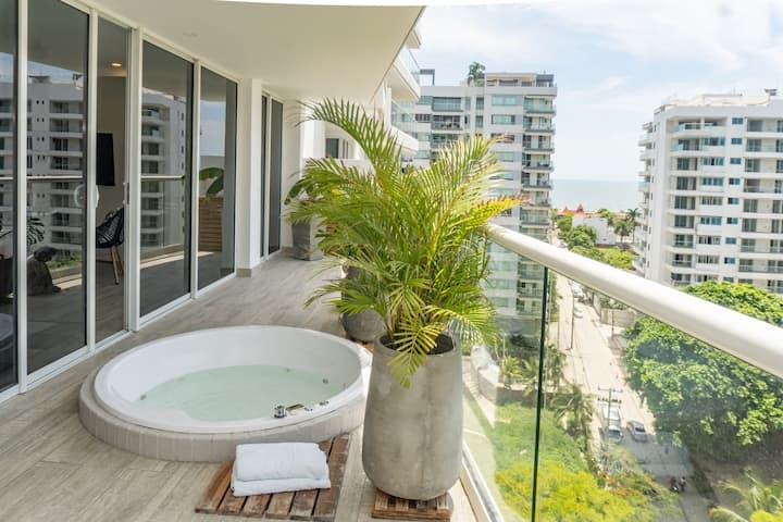 Dq1102 Beautiful Apt Jacuzzi-priv 10min-centro - Cartagena