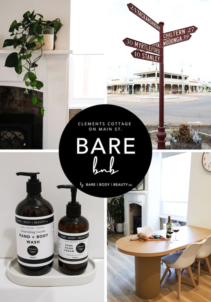 Clements Cottage On Main St. Bare Bnb By Bare Body - Beechworth