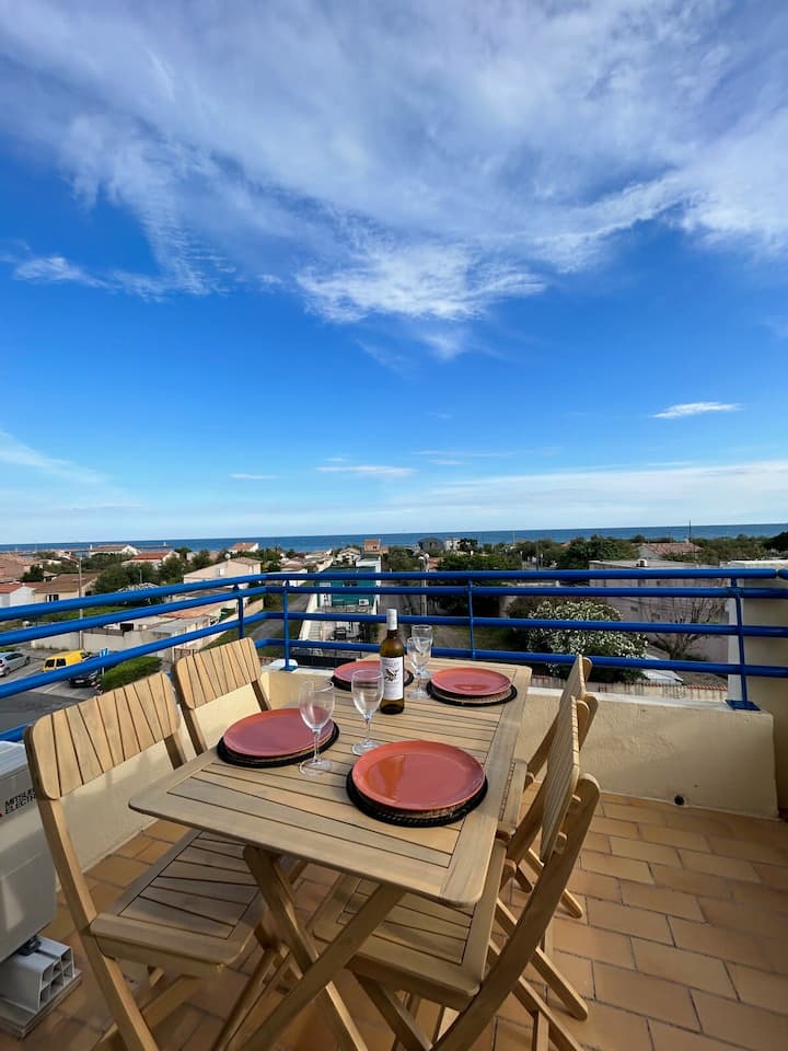Terrasse Panoramique à 180 Vue Mer Et éTang - Frontignan