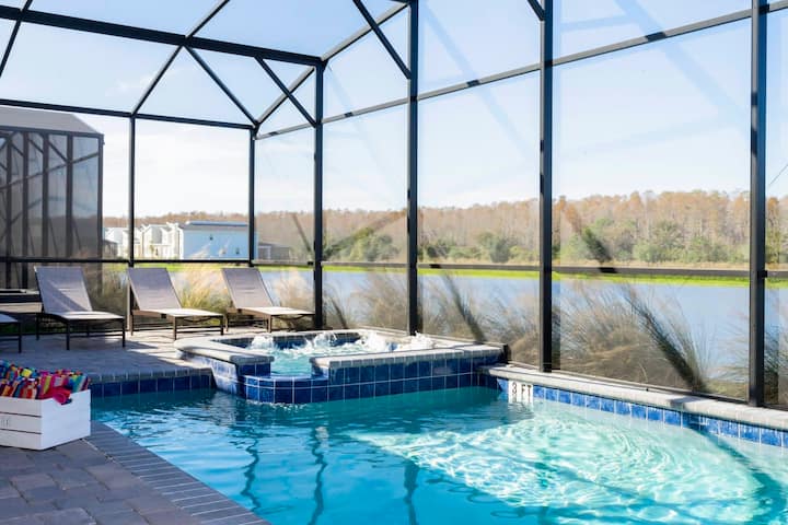 New!water View + Game Room+pool+spa Resort Home! - Kissimmee