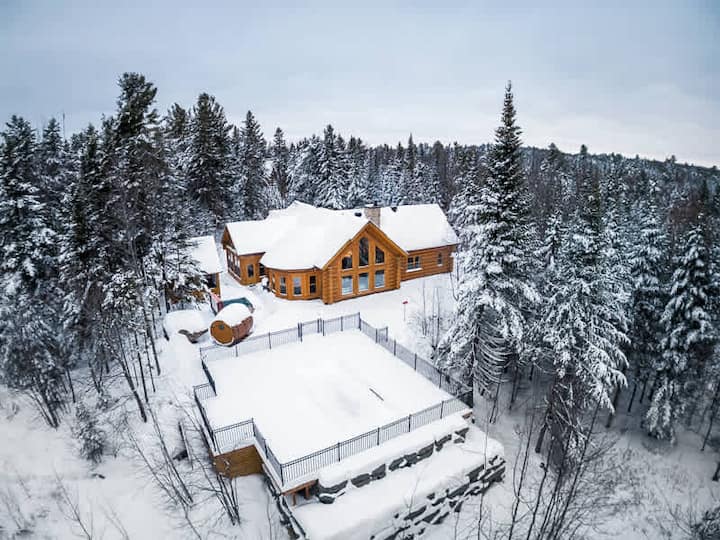 Chalet White Rabbit Au Lac Fiddler Avec Spa, Sauna - Saint-Sauveur