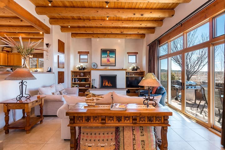 Bishop's Villa K | Fireplaces, Patio, Pool Access - Lake Katherine, NM