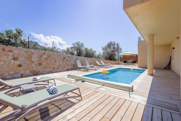 Villa Lurenzu - Maison Pour 8 Avec Piscine - Belgodère