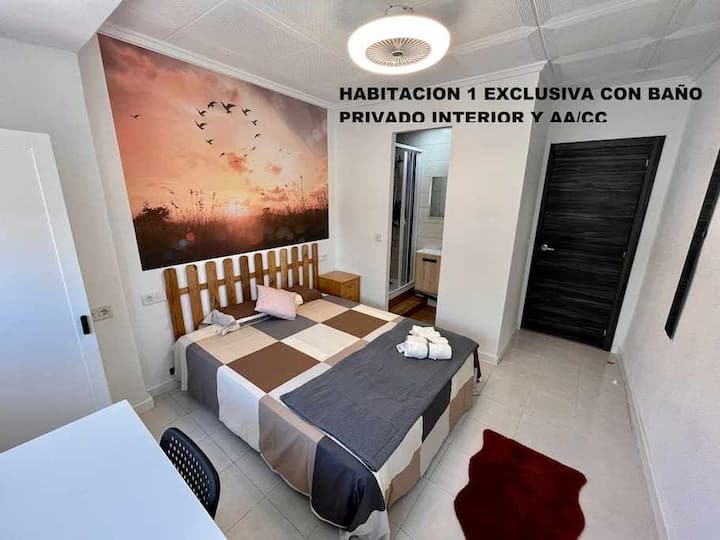 1habitación Baño Privado Y Aa/cc - Aspe